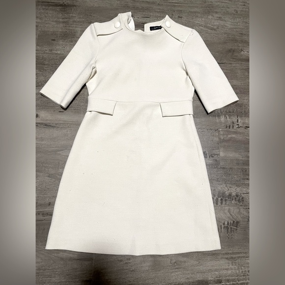 Zara | Dresses | Zara Cream Colored Professional Dress | Poshmark